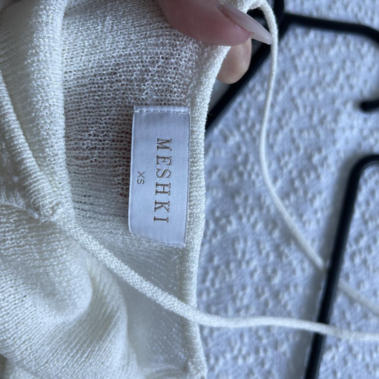 White sheer meshki dress worn once Size XS but very... - Depop