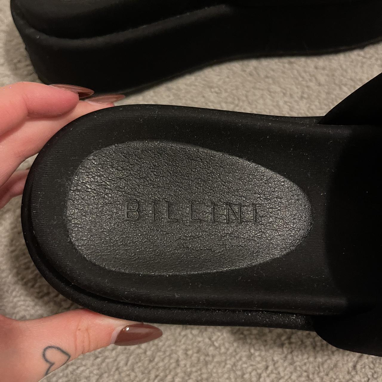 Black billini platform slides Size 6 Worn once in... - Depop