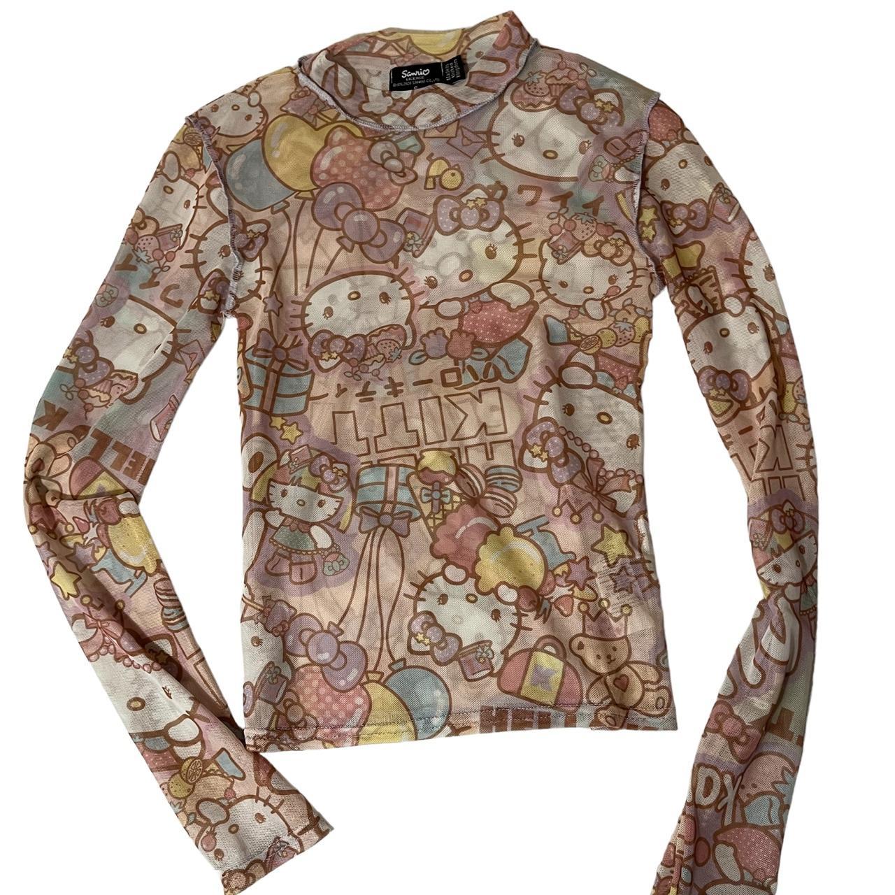 Sanrio mesh hello kitty long sleeve Uk size 6 would... - Depop