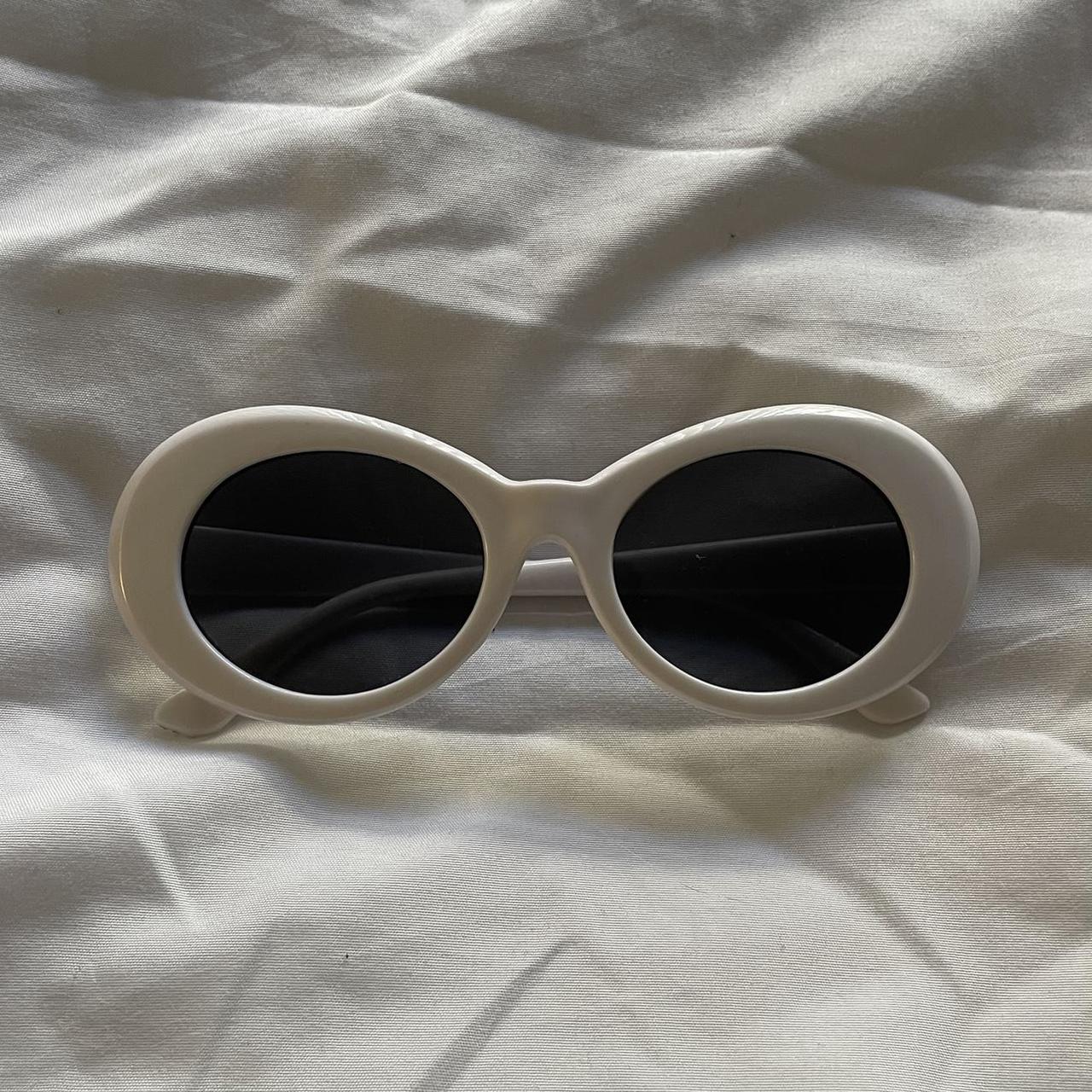 White Clout Goggle Sunglasses w/ Holographic Case 🪩 ... - Depop