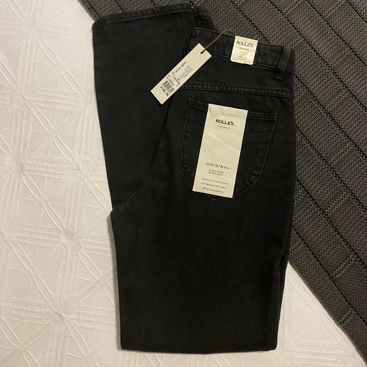 Rolla’s original high rise straight in ‘ash black’... - Depop