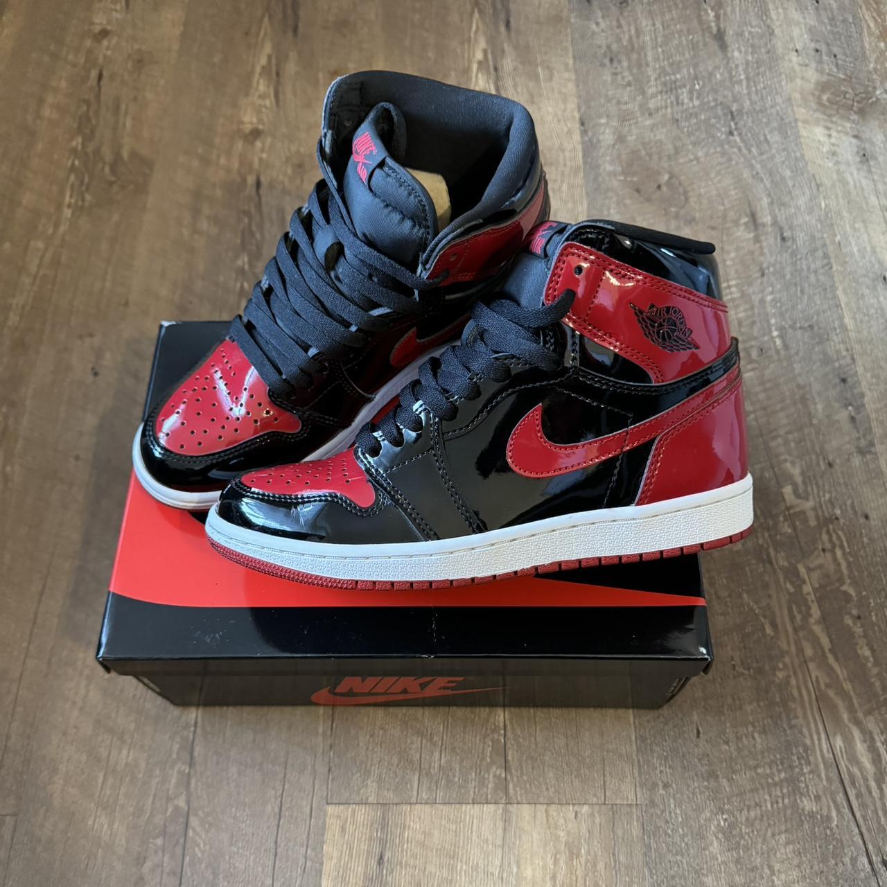 Jordan 1 High Patent Bred Size UK 5.5 / EUR 38.5 /... | Depop
