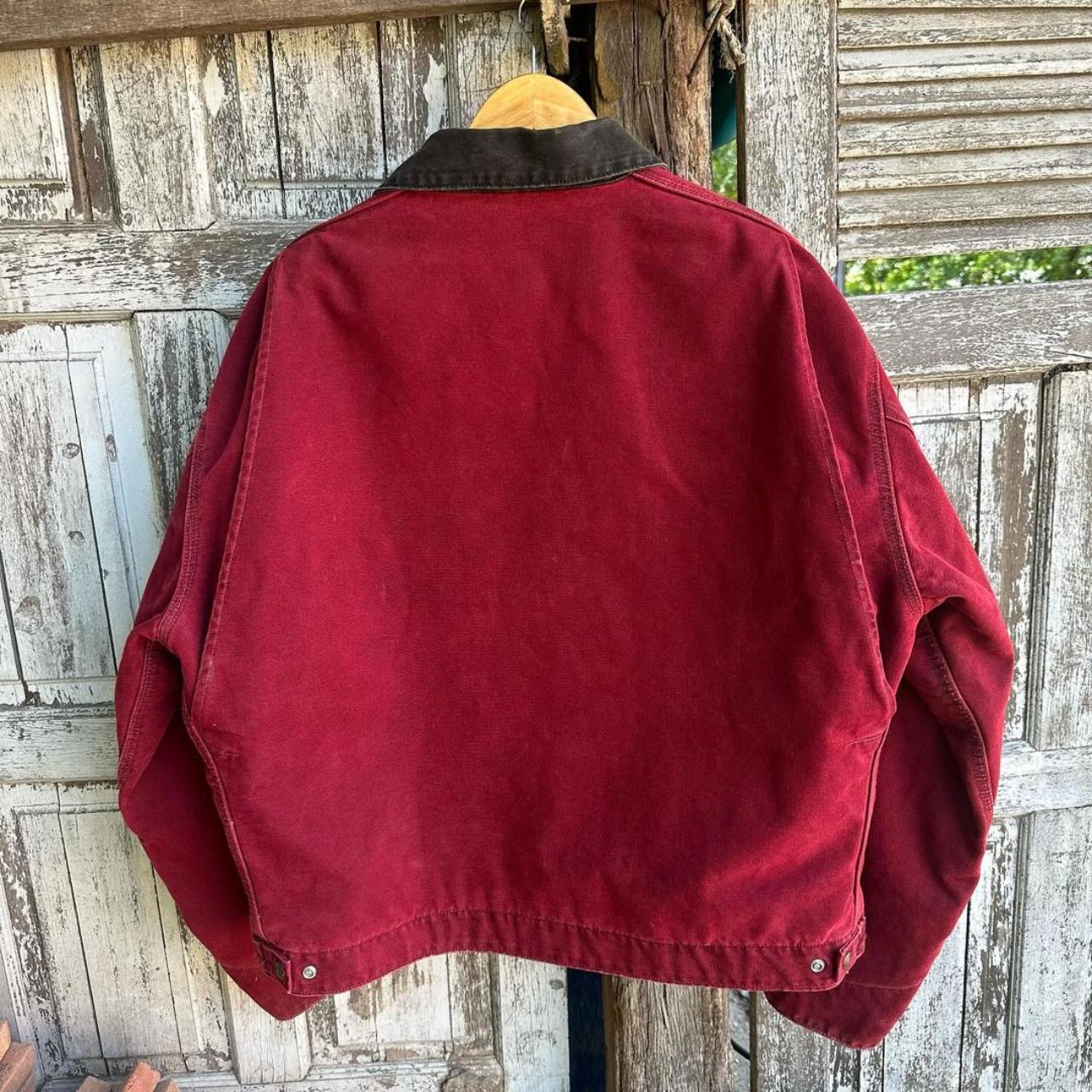 Faded Red Crimson Vintage Carhartt Detroit Jacket... - Depop