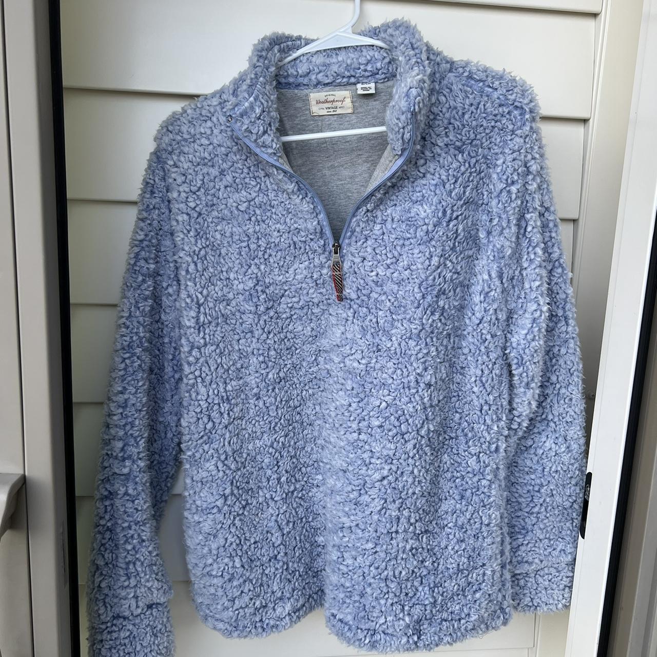 insanely comfy quarter zip. Super pretty blue! - Depop