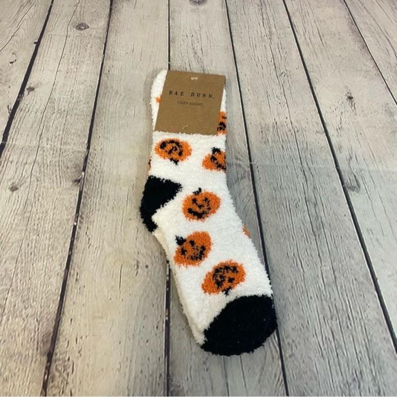 Item Specifics: Rae Dunn Fuzzy Pumpkin Socks. Size:... - Depop