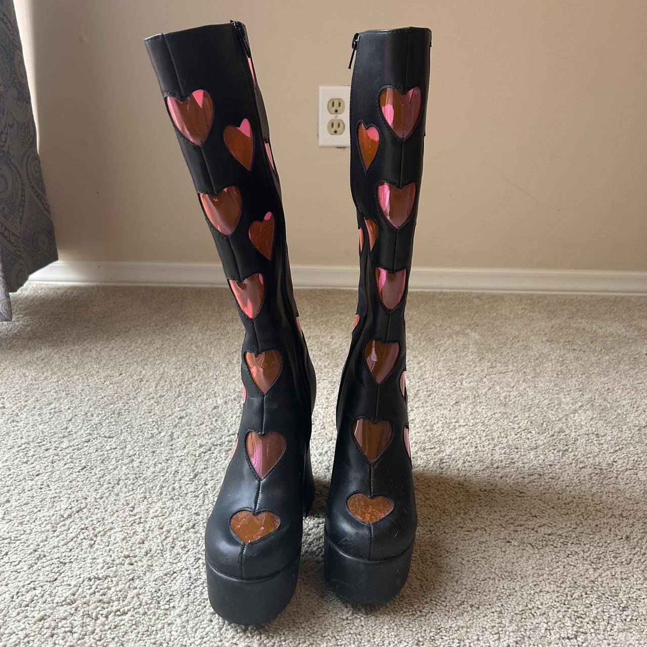 Dolls kill heart platform boots size 6 #dollskill... - Depop