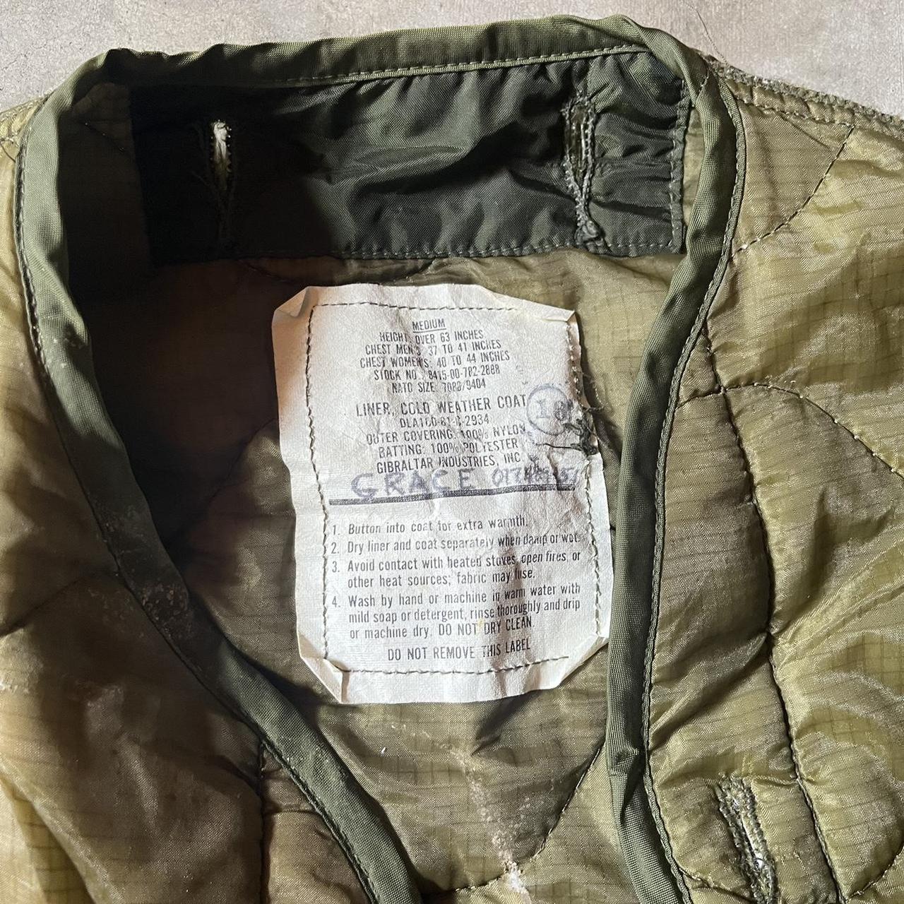 Vintage Military Fleece Liner Jacket Size medium but... - Depop