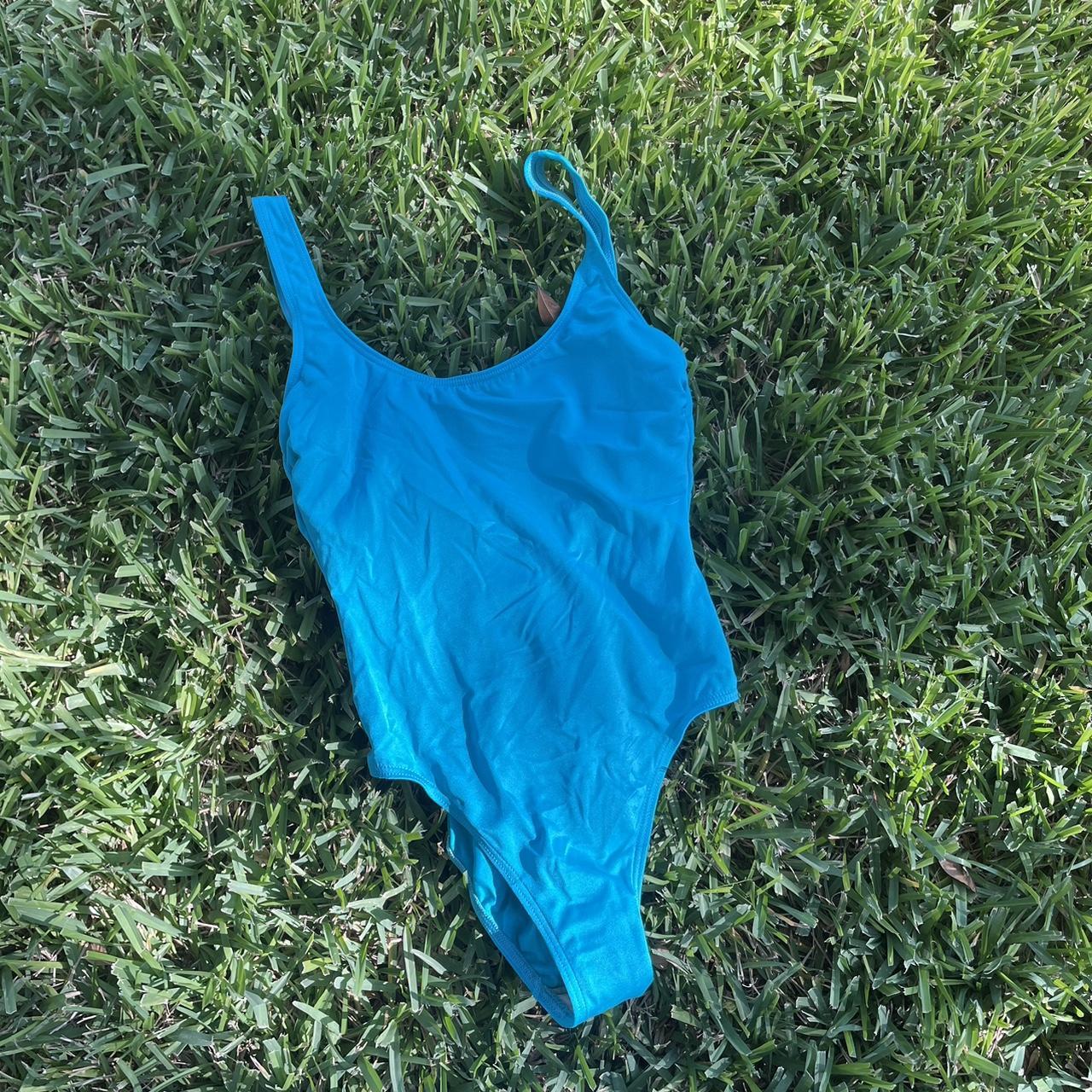 Vintage blue swim suit leotard I would say fits... - Depop