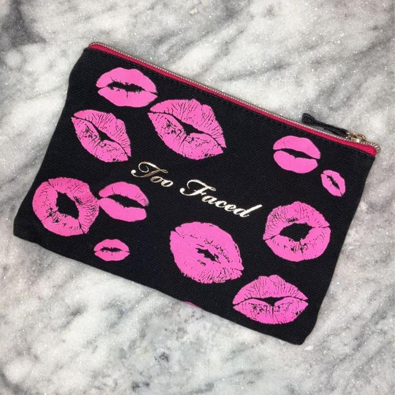 Too Faced Women's Black and Pink Bag | Depop