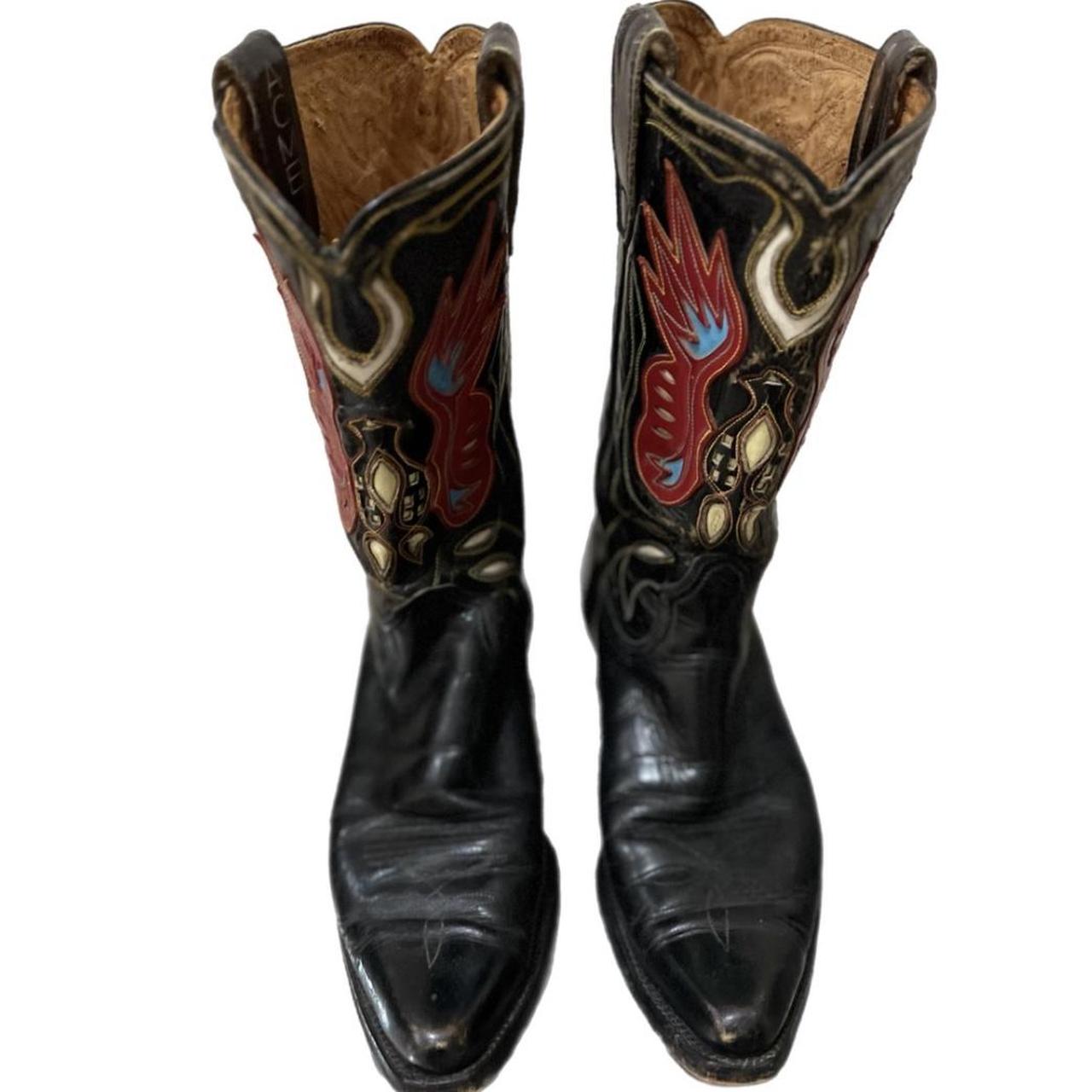 VINTAGE 50s COWBOY BOOTS ACME FANCY EAGLE... - Depop
