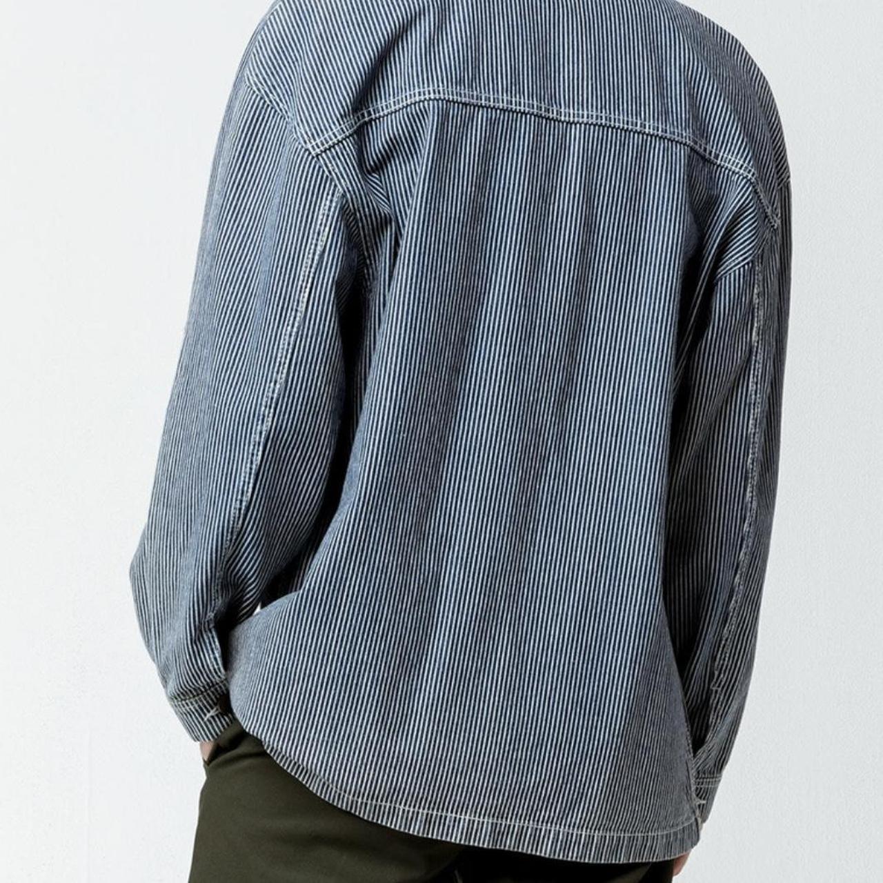 ELWOOD Indigo Pinstripe Mens Denim Chore... - Depop