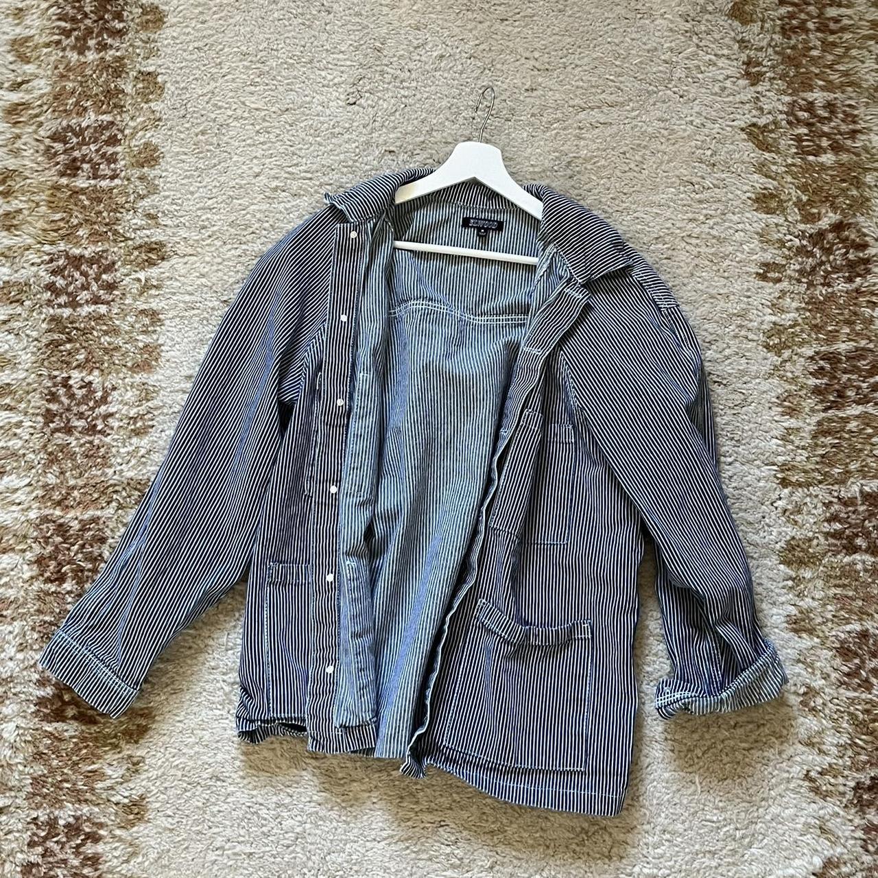 ELWOOD Indigo Pinstripe Mens Denim Chore... - Depop