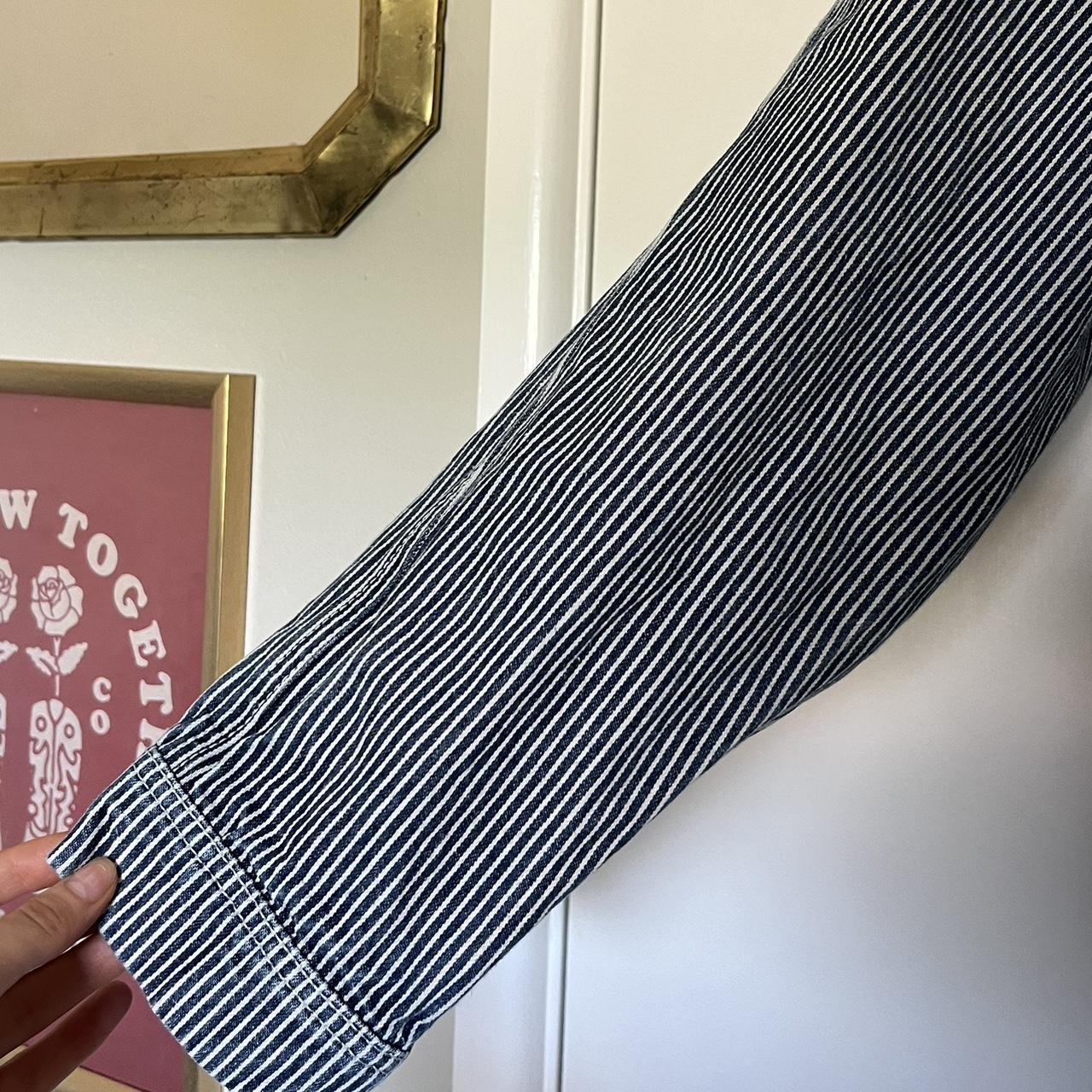 ELWOOD Indigo Pinstripe Mens Denim Chore... - Depop