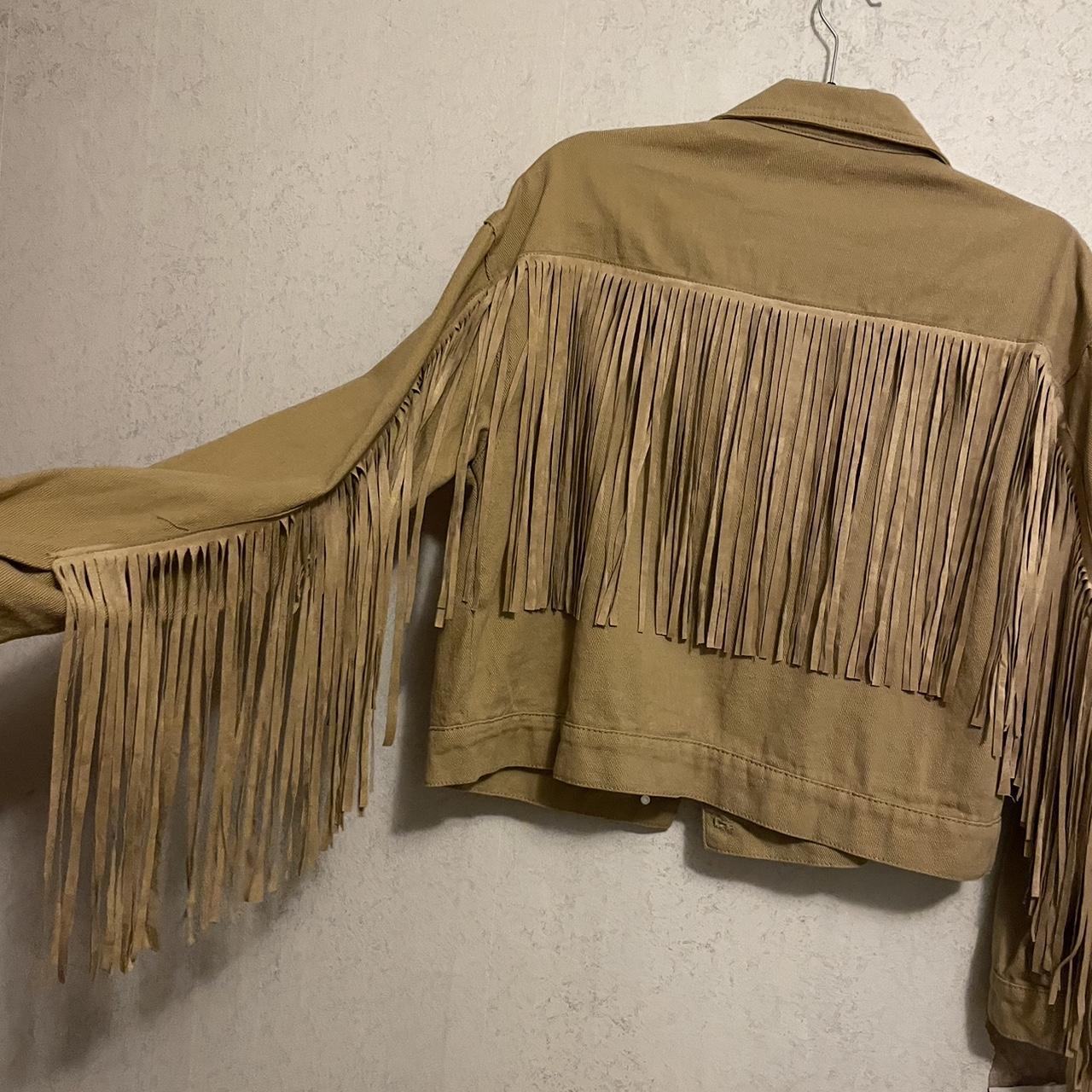 Tan fringe jacket. A dreamy addition to your western... - Depop