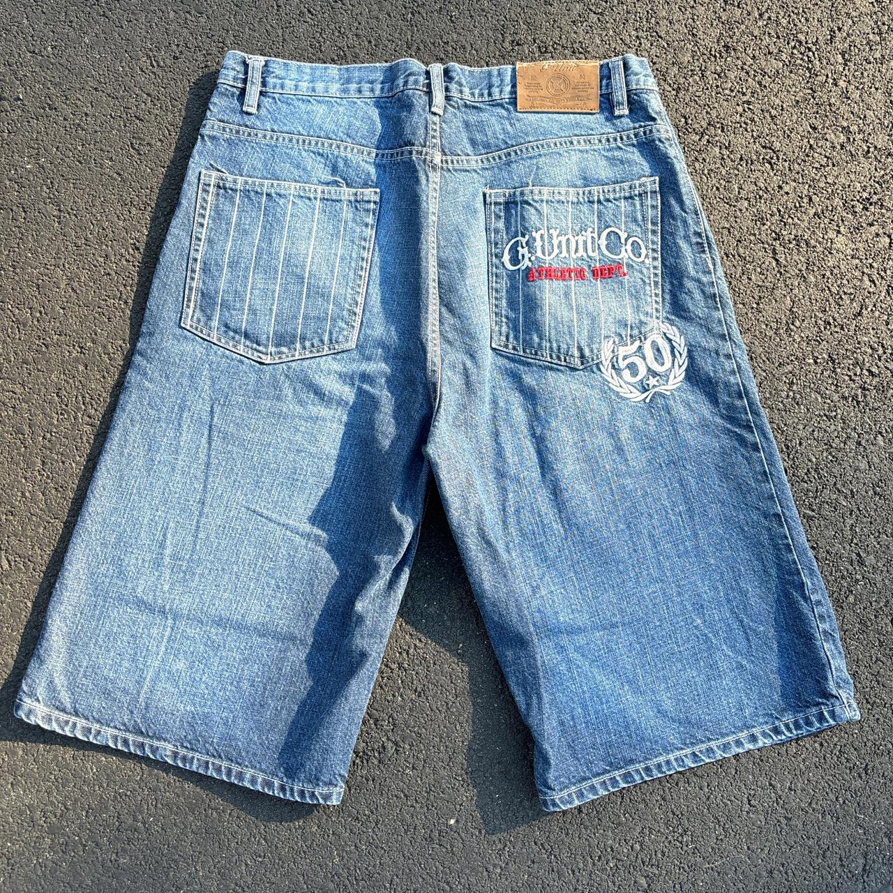 Vintage y2k 50 cent G Unit Jean Shorts Size 34... - Depop