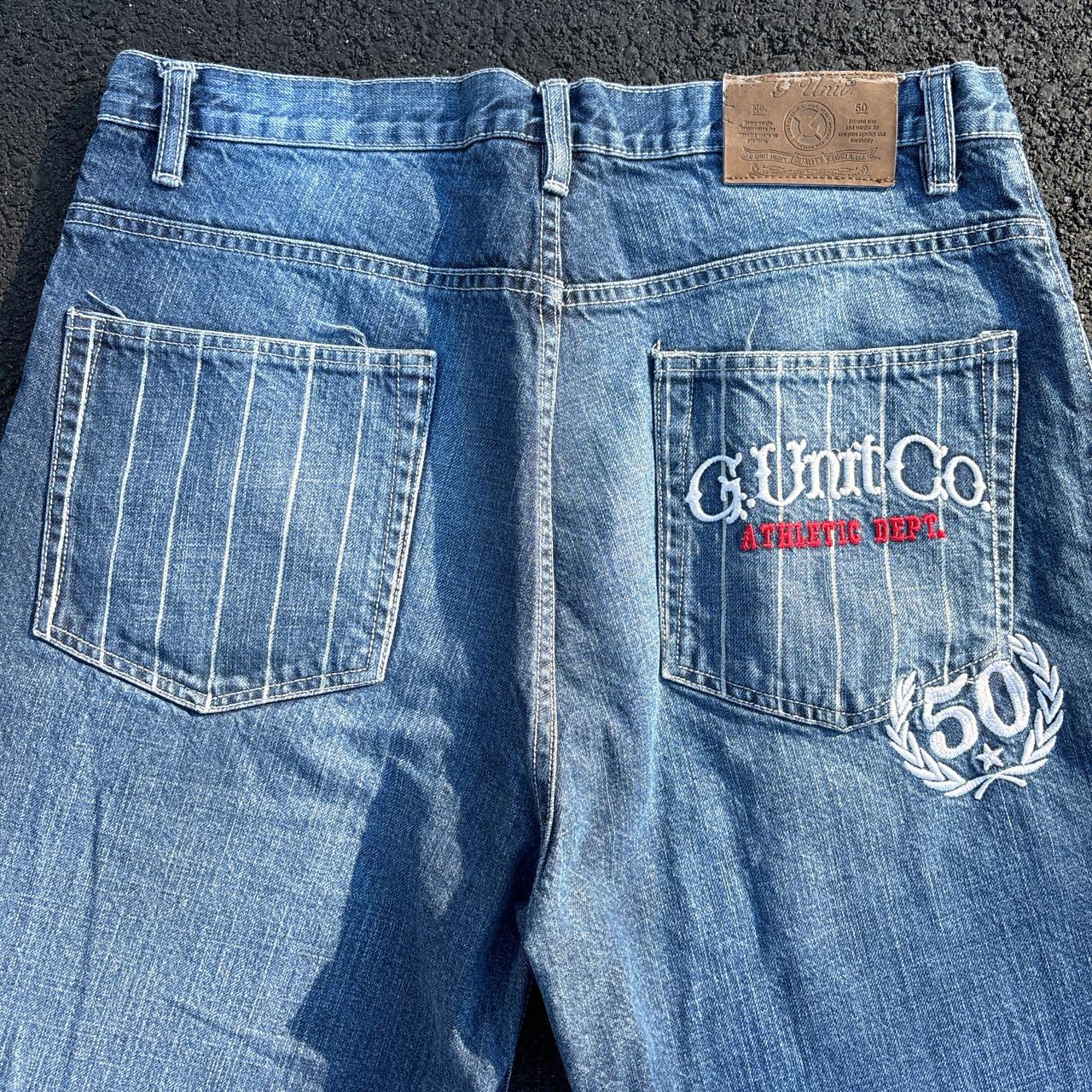 Vintage y2k 50 cent G Unit Jean Shorts Size 34... - Depop
