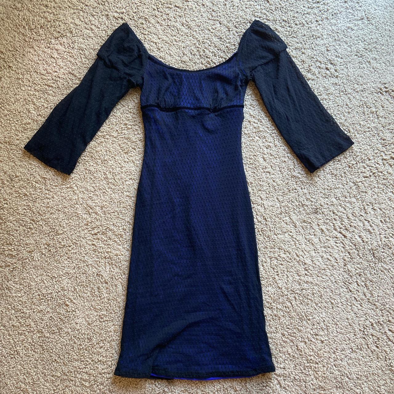 Rampage dress Early 2000s blue mesh dress Ed... - Depop
