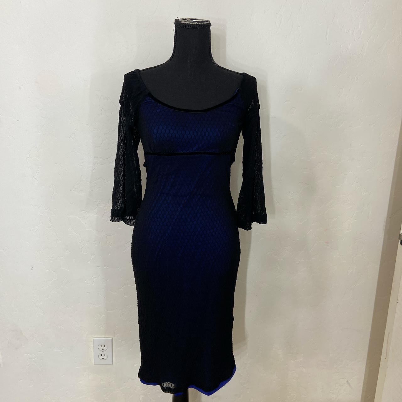 Rampage dress Early 2000s blue mesh dress Ed... - Depop