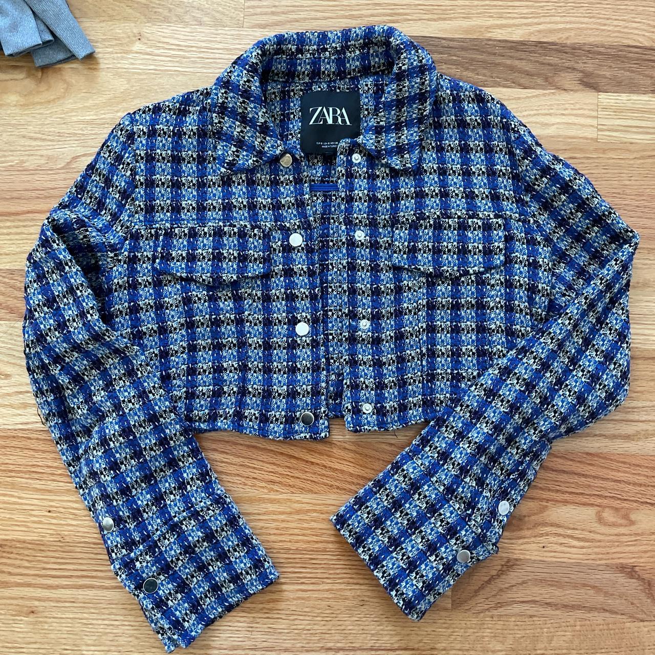 Zara tweed cropped jacket So cute only worn once - Depop
