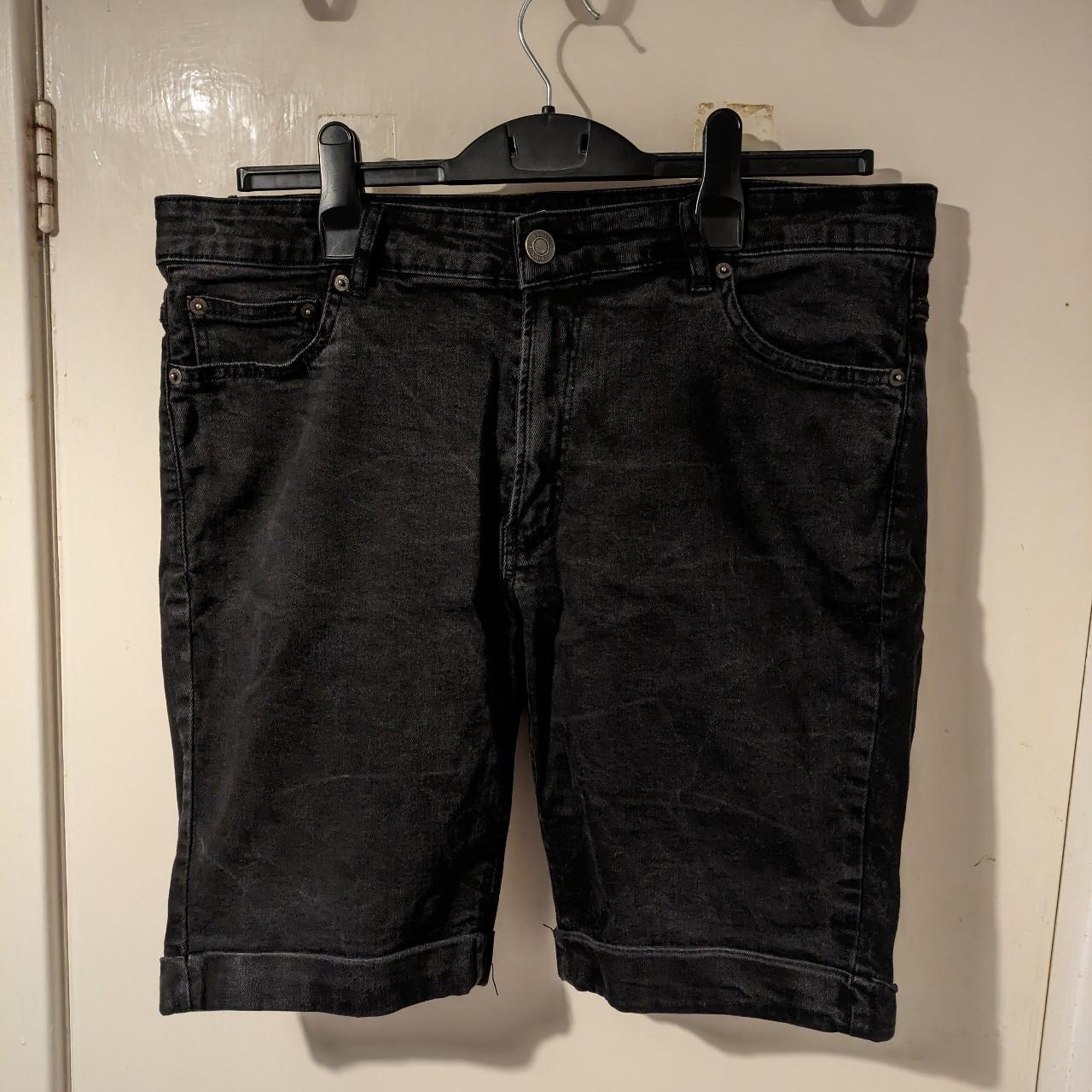 Black skinny jean shorts, size 36 waist, skinny fit - Depop