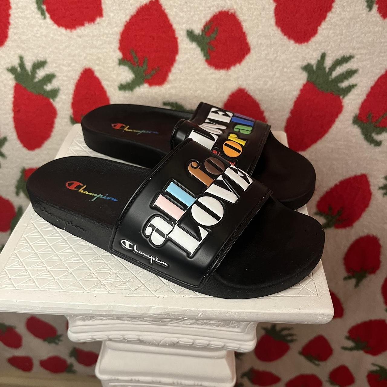 champion pride slides “all for love & love for all”... - Depop