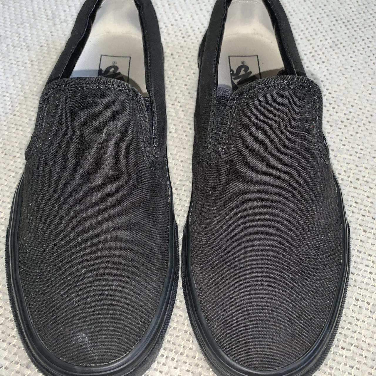 Black laceless vans shoe size 9 - Depop