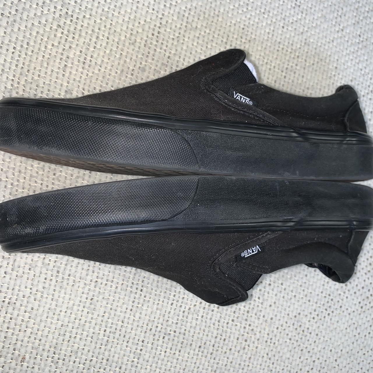 Black laceless vans shoe size 9 - Depop