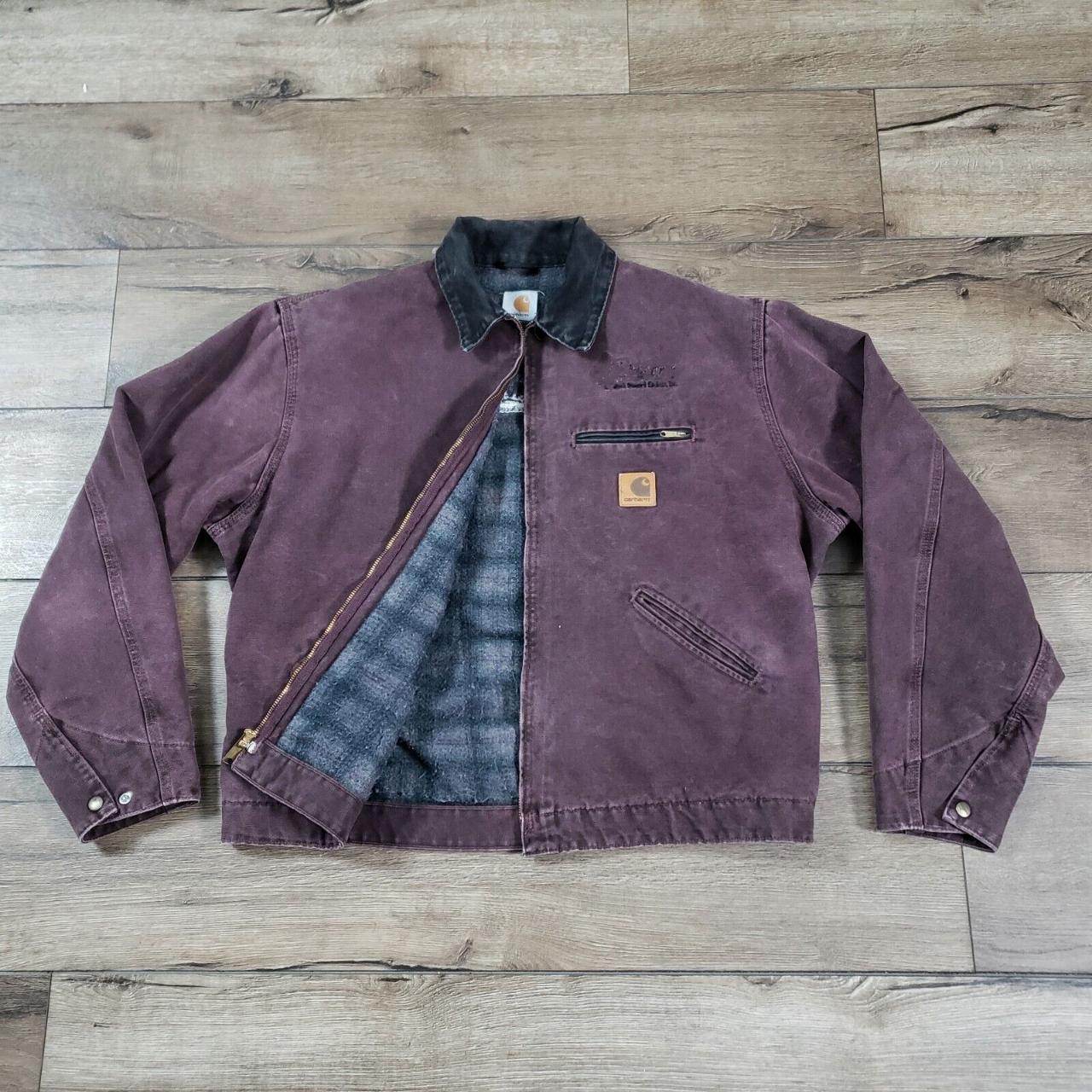 Vintage 90s Carhartt Detroit J43 BRG J97 Burgandy... - Depop