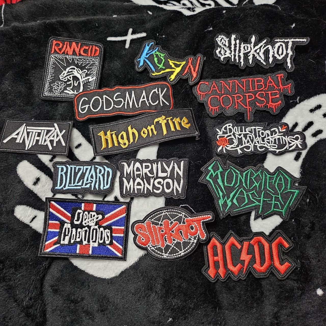 Random band patches lot. Embroidered iron on... - Depop