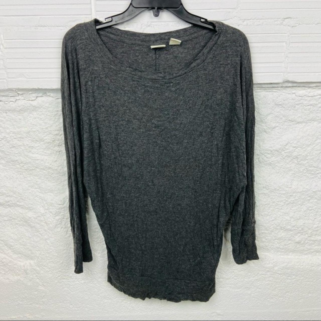 ST. TROPEZ gray scoop neck modal cotton long sleeve... - Depop