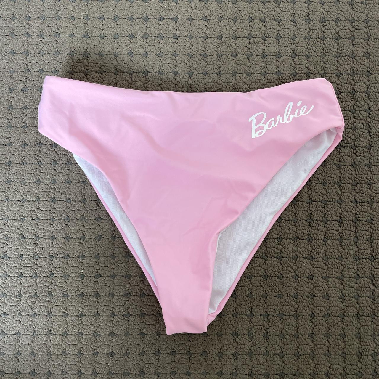 MISSGUIDED Barbie high waisted baby pink swimsuit /... - Depop