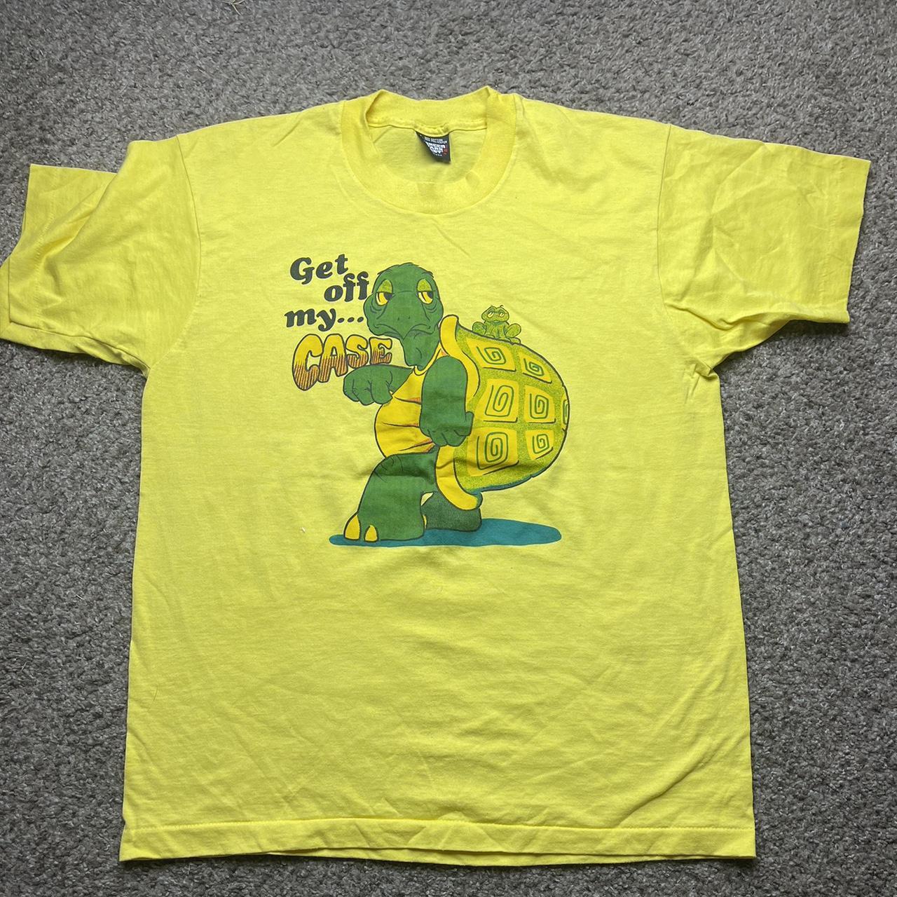 Single stitch Get Off My Case Turtle Shirt Size Large - Depop