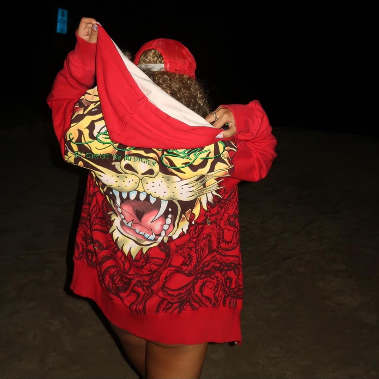 Ed Hardy Women's Red Jacket | Depop