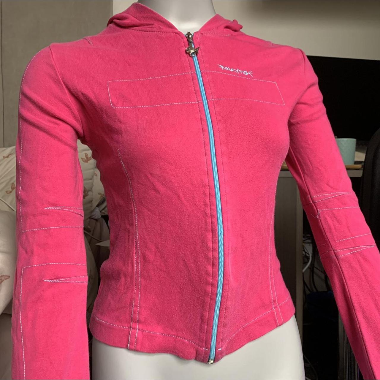 Vintage 2000's Punkyfish pink contrast stitch... - Depop