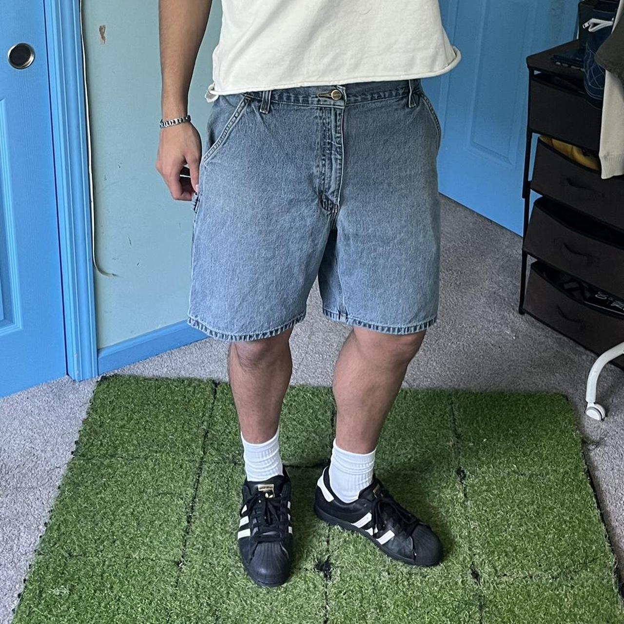 Carhartt Carpenter Light Wash Jorts 36 / dope light... - Depop