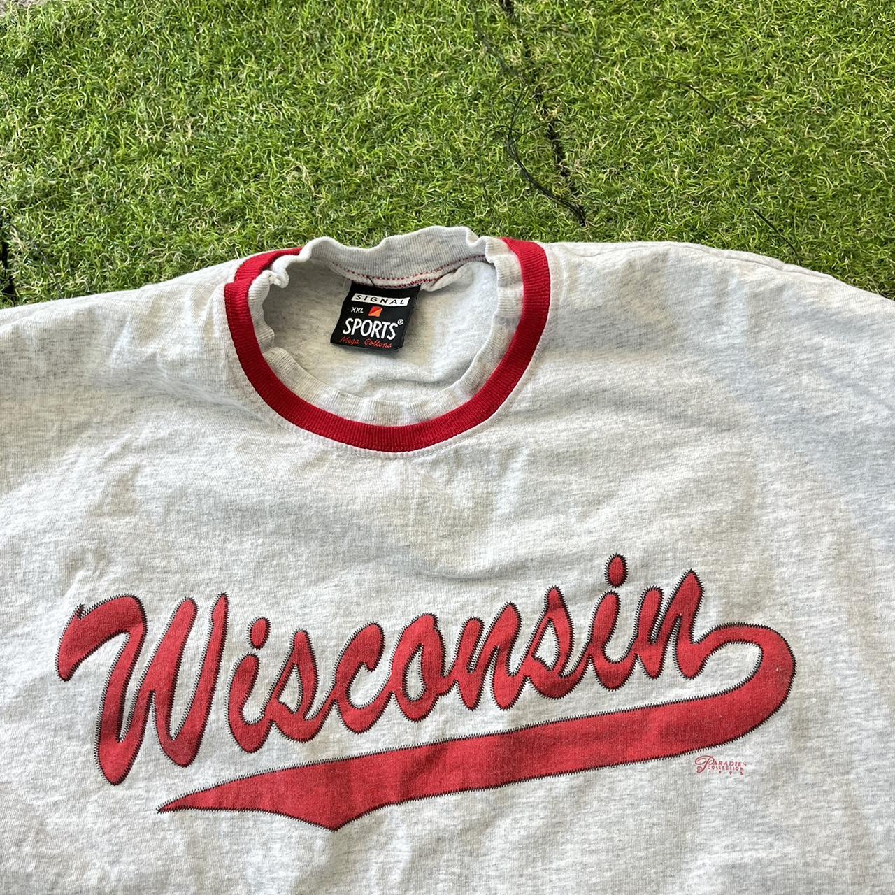 Vintage Layered Wisconsin Sport T-shirt Sengal /... - Depop