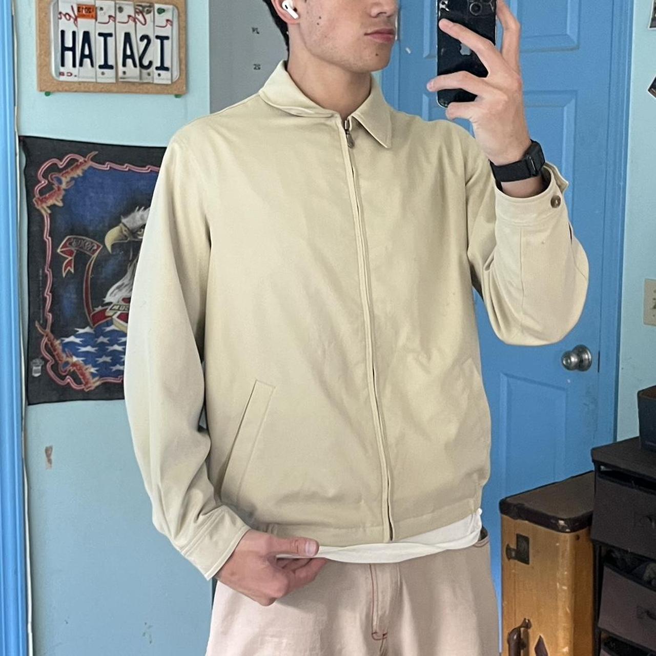 Beige Trucker Jacket JoS A Bank / S / Dope cream... - Depop