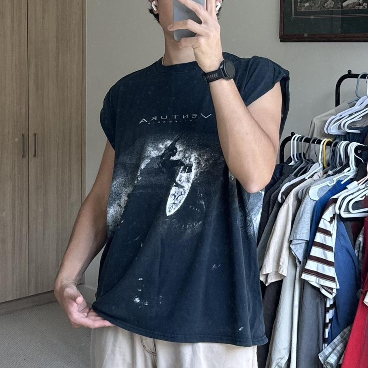 Y2K Surf Muscle T-shirt XXL (6’1) - longer style... - Depop