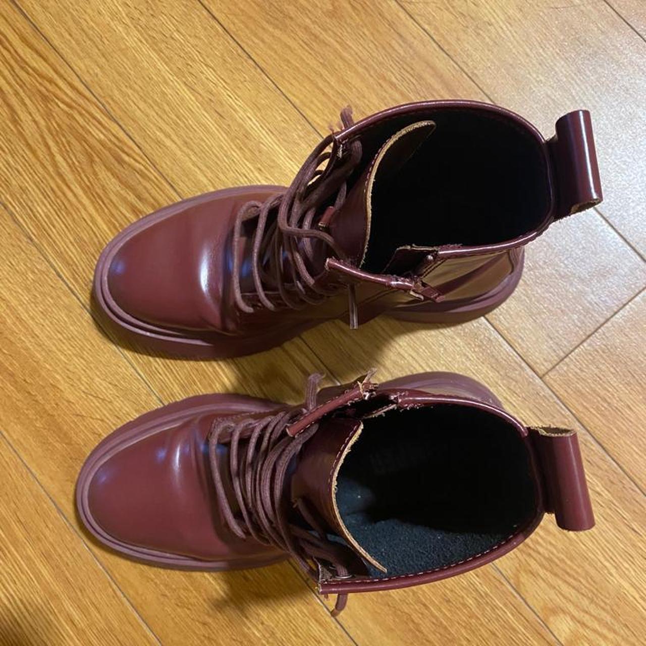Burgundy Camper military boots size 8 women’s Real... - Depop