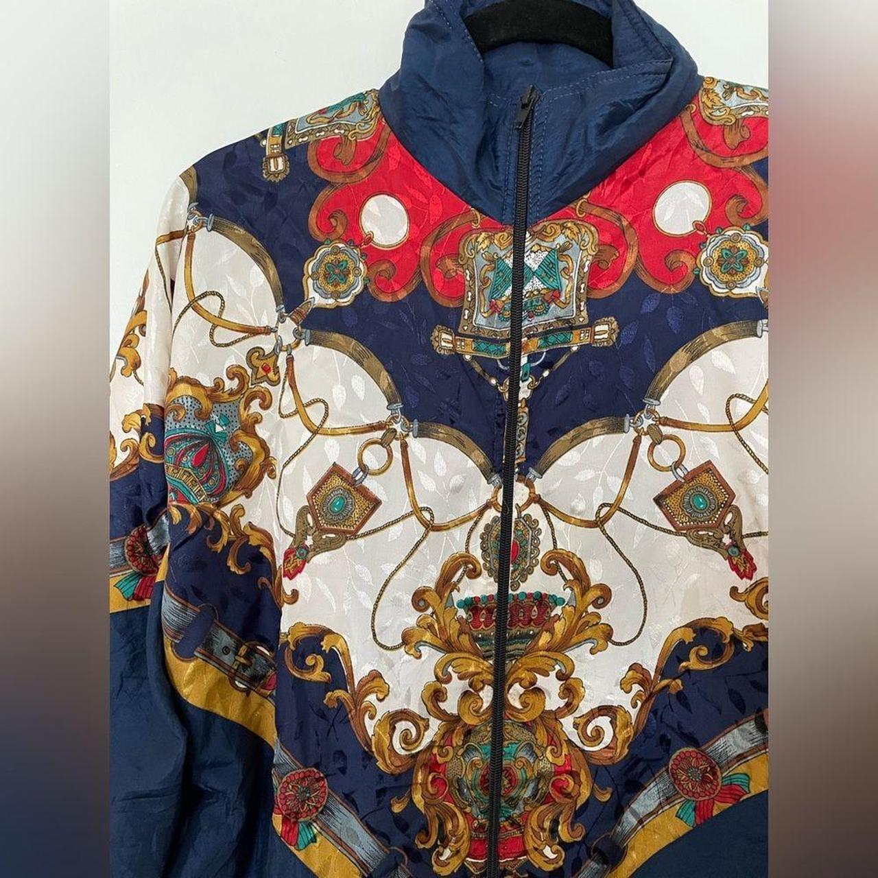 Unique Vintage Printed windbreaker Bomber... - Depop