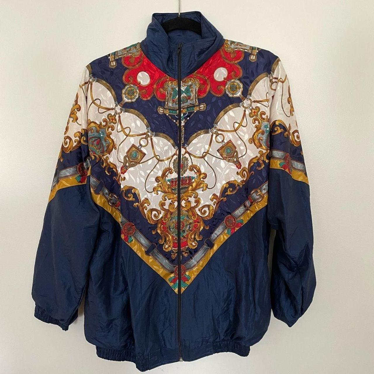 Unique Vintage Printed windbreaker Bomber... - Depop