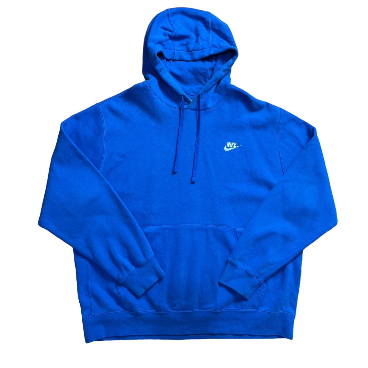Blue Nike Club Hoodie 📦 FREE SHIPPING 📐LABEL... - Depop