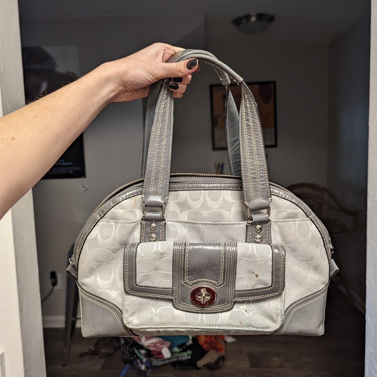 vintage Y2K large silver grey authentic coach buckle... - Depop