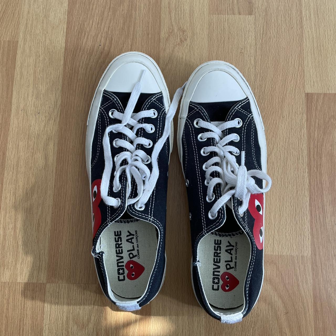 Black comme des garçons converse SIZE 9 without box... - Depop