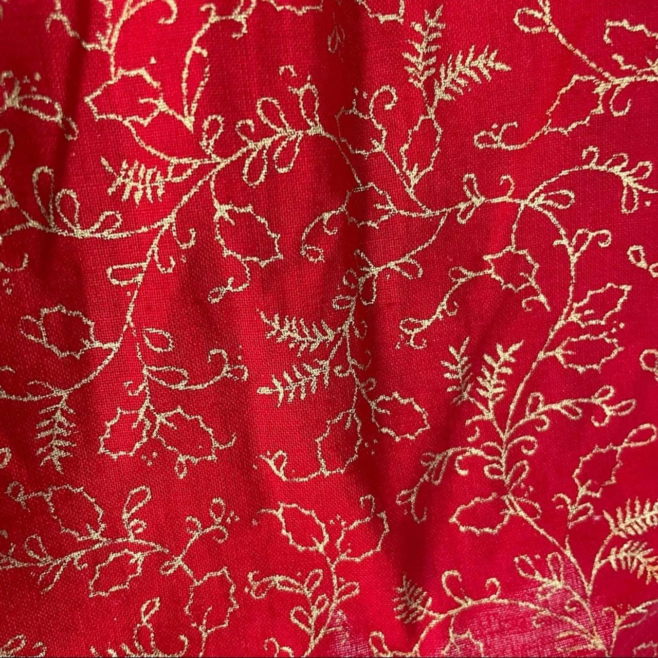 Vintage Christmas handmade red holly pattern off the... - Depop