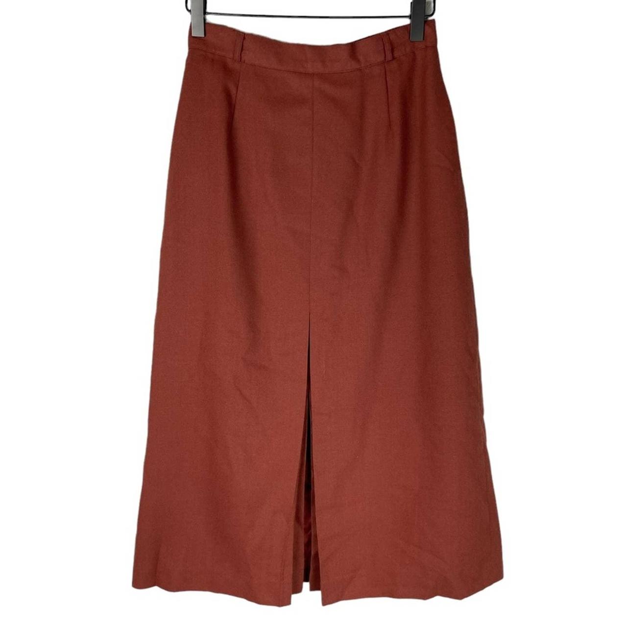 Vintage rust colored high waist midi length straight... - Depop