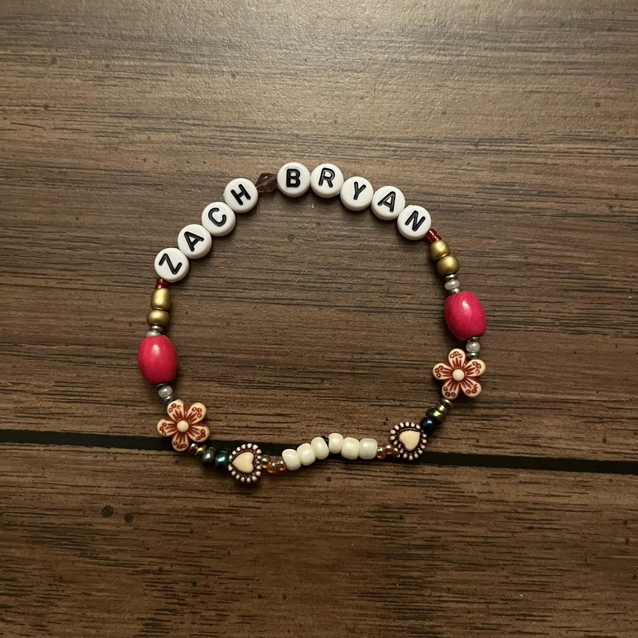handmade zach bryan beaded bracelet! 🤎 🤠 •modeled... - Depop