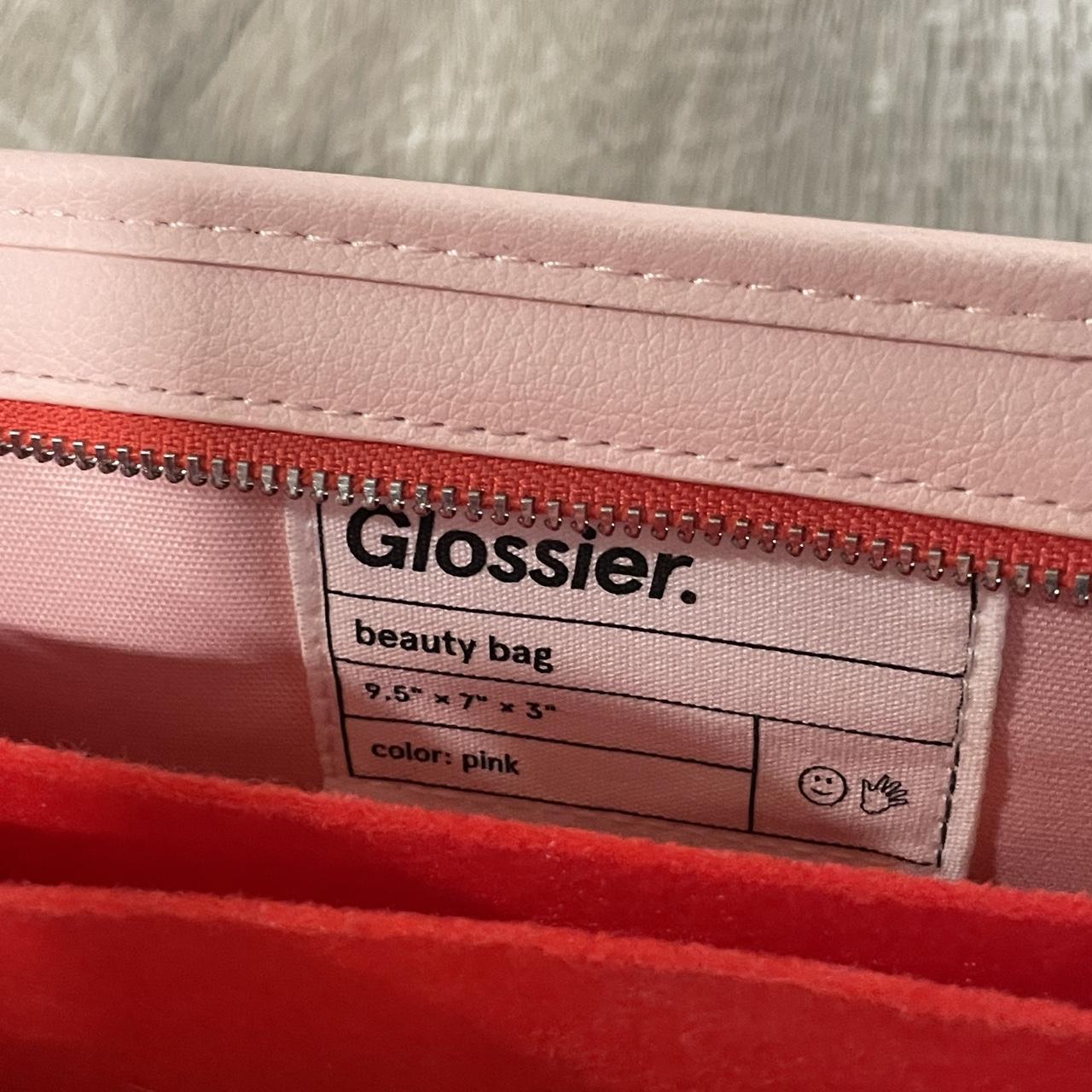 Glossier Women's Pink and Red Bag | Depop