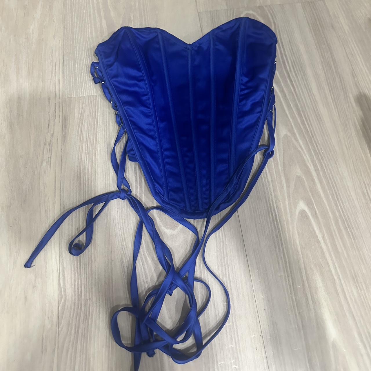 Blue corset top #corsettop Pretty little thing - Depop