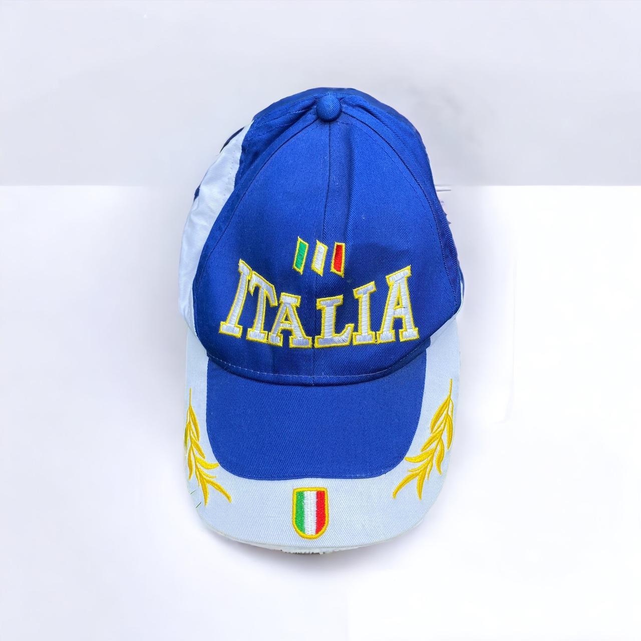 Vintage Italia Baseball Cap Lovely spellout in blue... - Depop